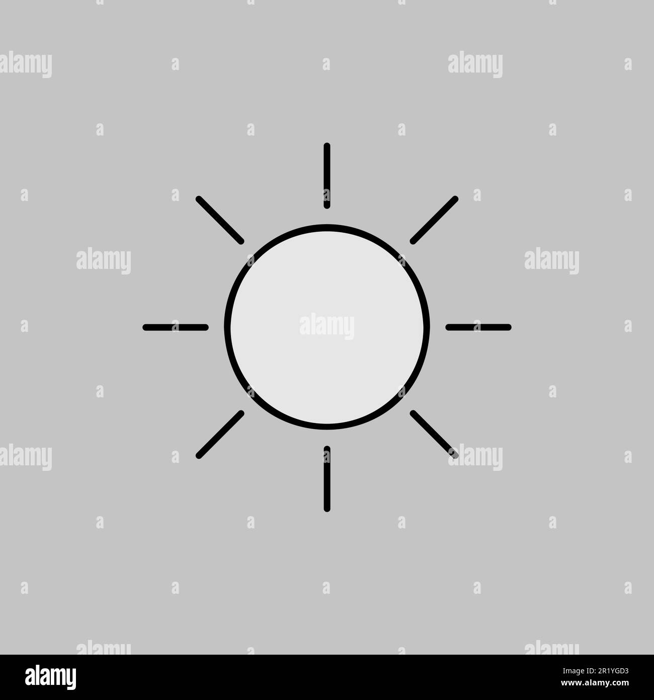 Sun vector grayscale icon. Symbol of the good weather. Meteorology sign ...