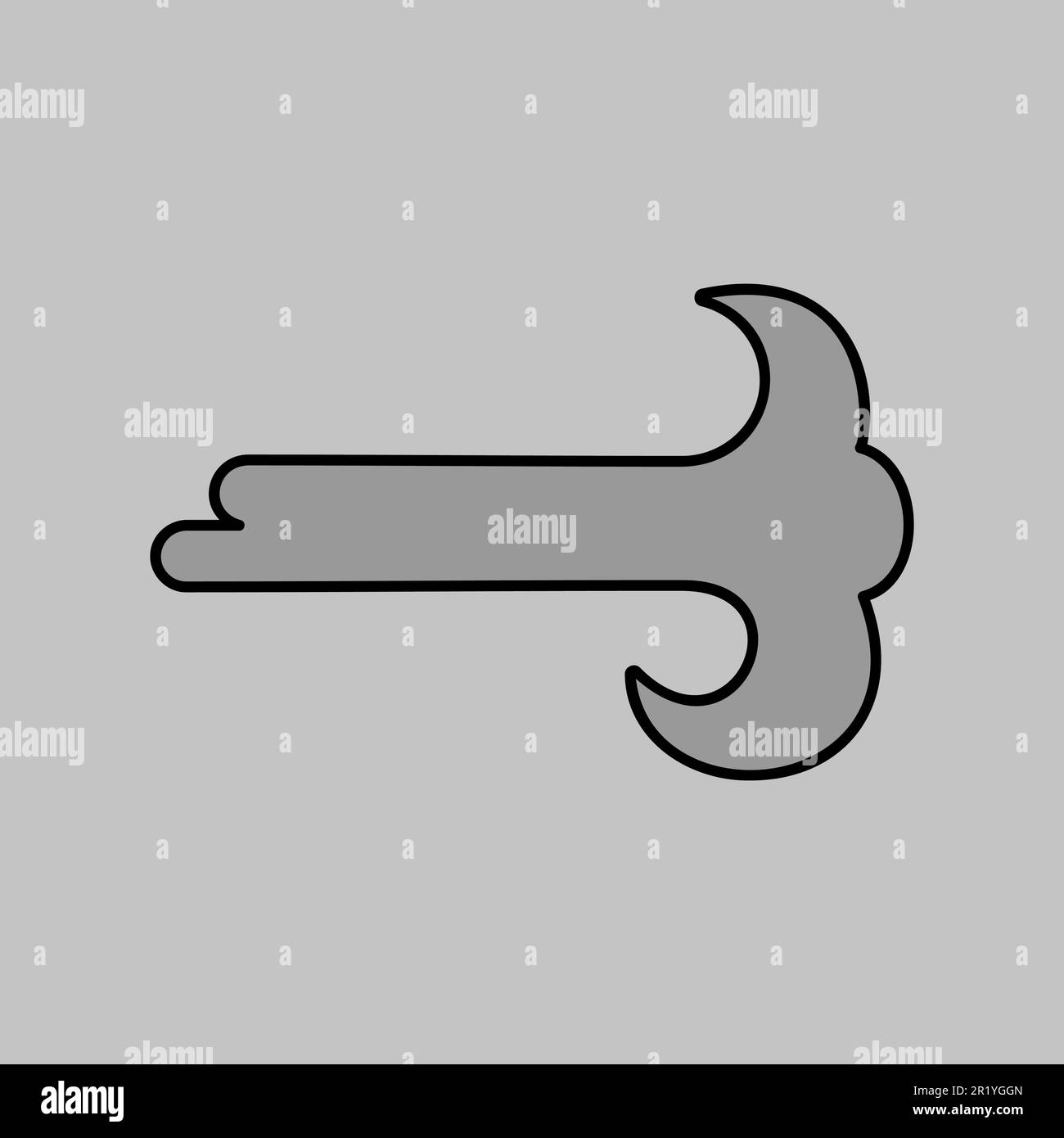 Blowing wind or windy vector grayscale icon. Meteorology sign. Graph ...