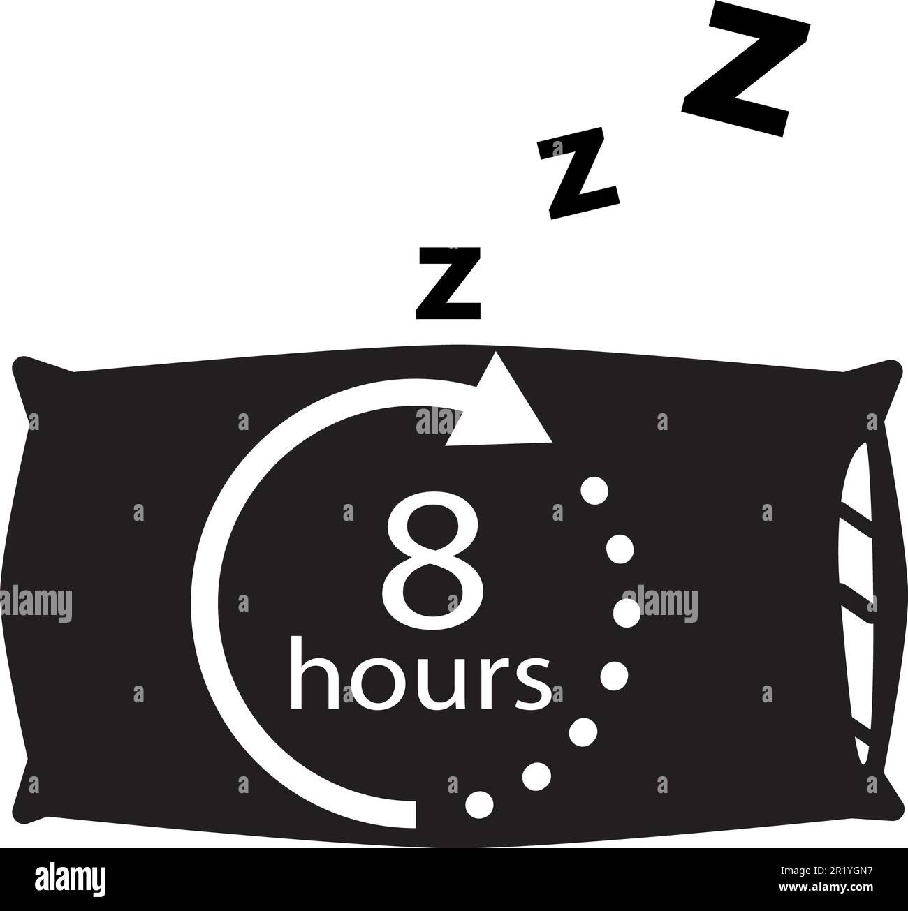 8 Hours Sleep Icon Sleeping Time Sign Time To Bed Symbol Flat Style