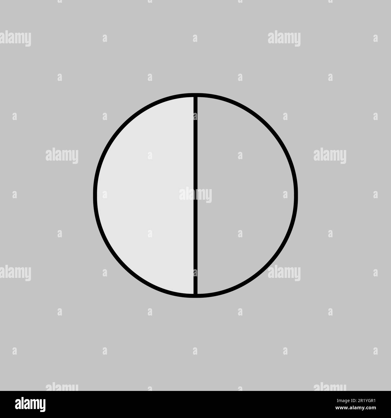 Half moon vector grayscale icon. Meteorology sign. Graph symbol for ...