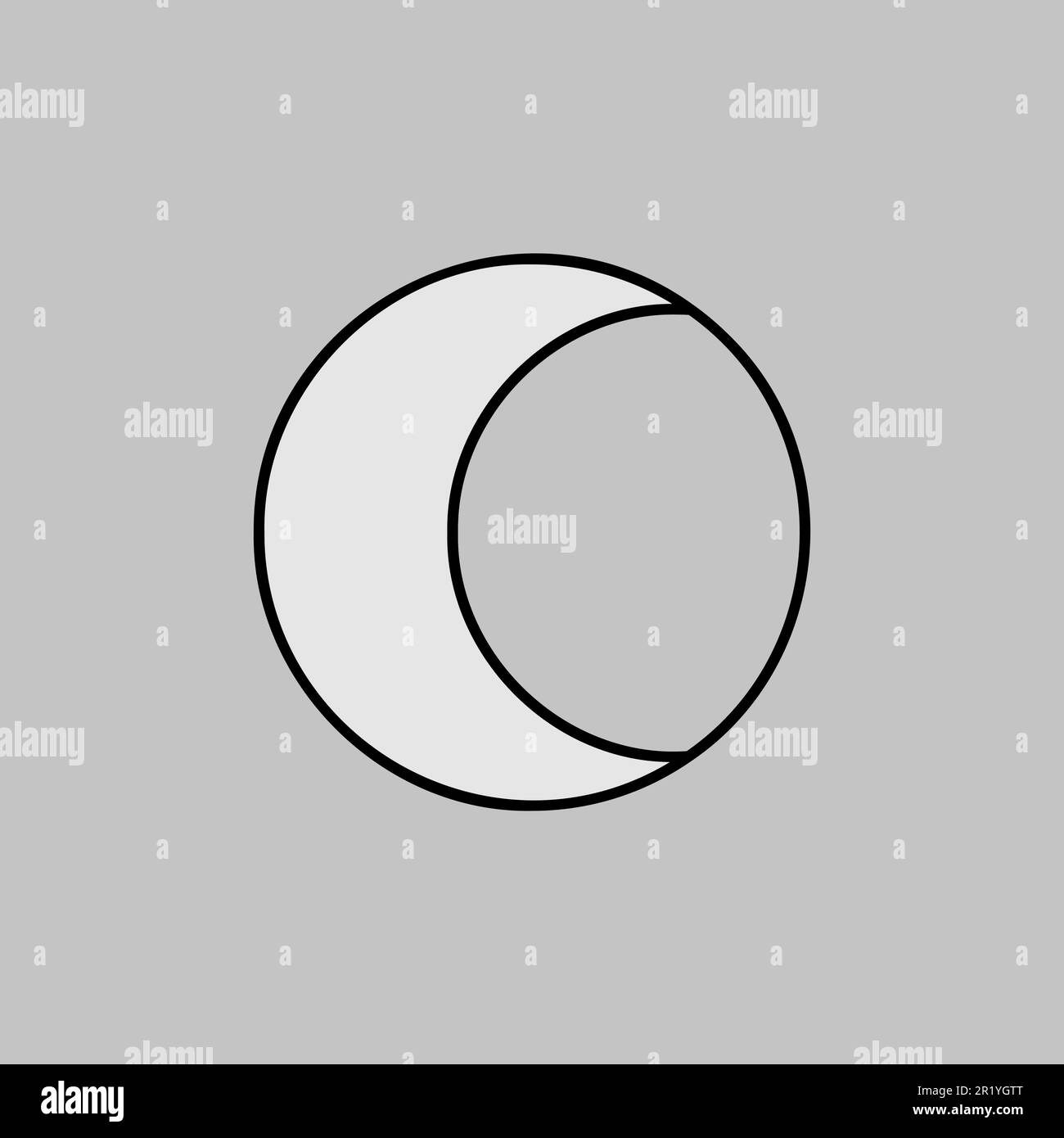 Young Moon vector grayscale icon. Meteorology sign. Graph symbol for ...