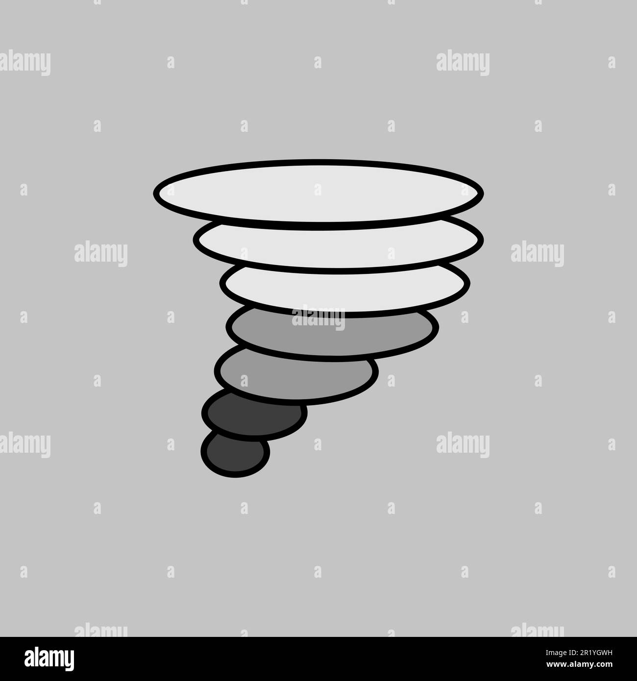 Tornado vector grayscale icon. Whirlwind storm sign. Meteorology sign ...