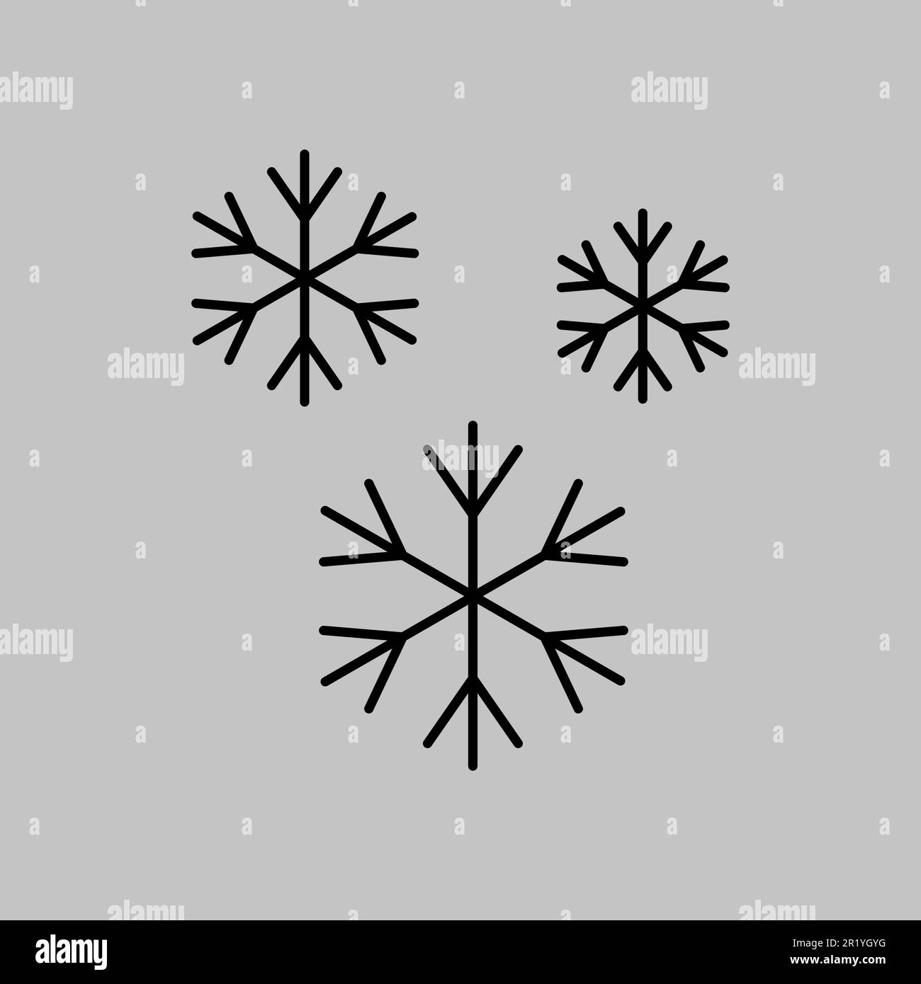 Snowflakes vector grayscale icon. Meteorology sign. Graph symbol for ...