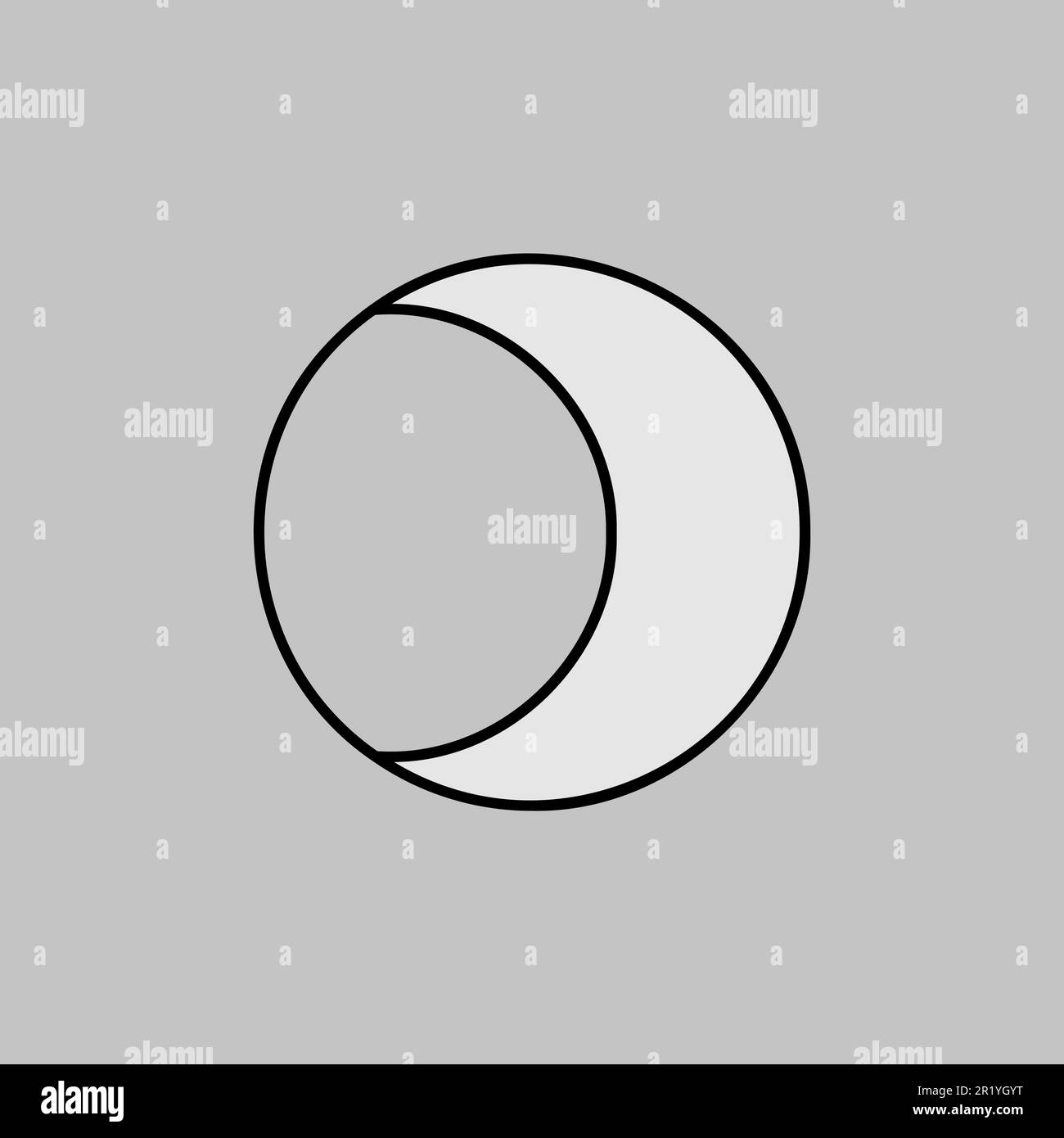 Young Moon vector grayscale icon. Meteorology sign. Graph symbol for ...