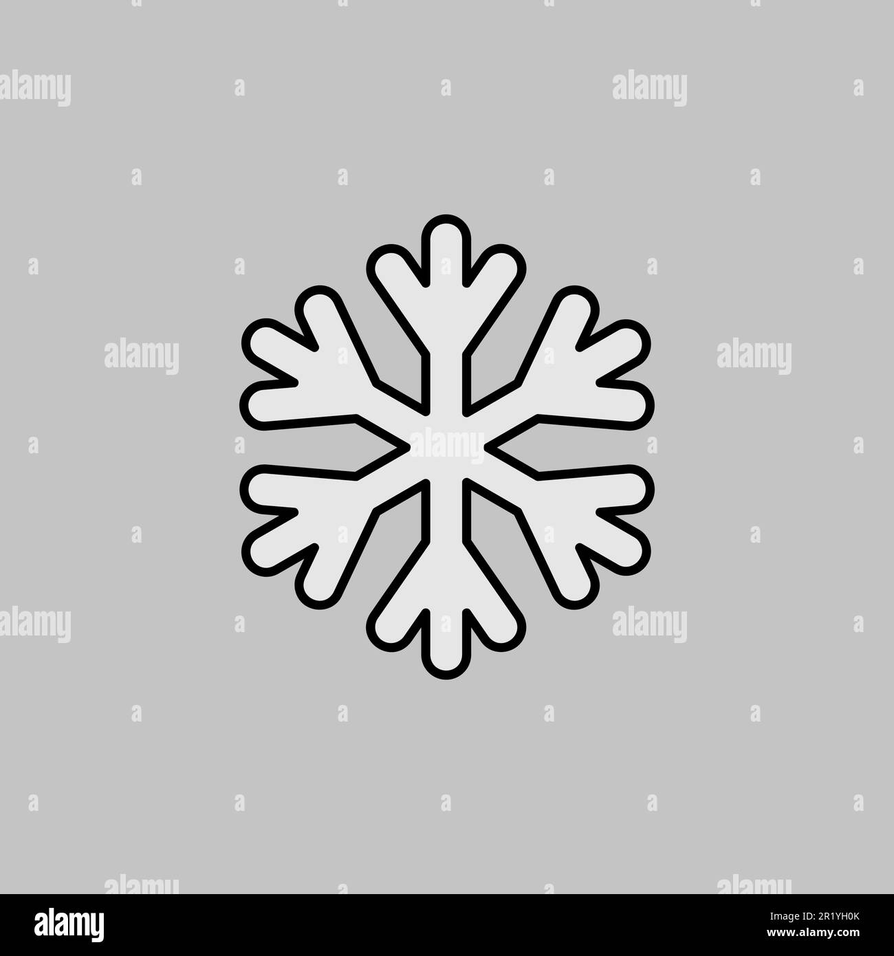 Snowflakes vector grayscale icon. Meteorology sign. Graph symbol for ...