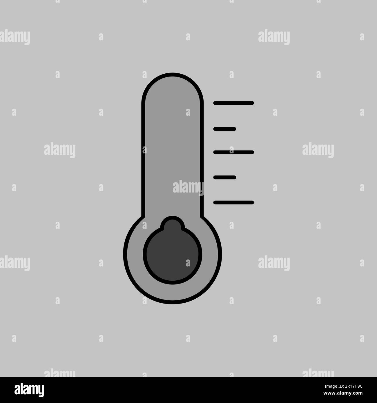 Thermometer cold vector grayscale icon. Meteorology sign. Graph symbol ...