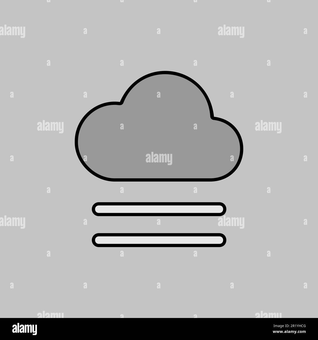 Fog and cloud vector grayscale icon. Meteorology sign. Graph symbol for ...
