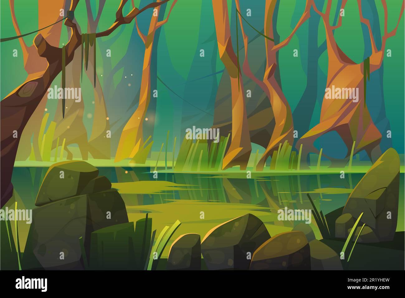 Jungle trees trunks Stock Vector Images - Alamy