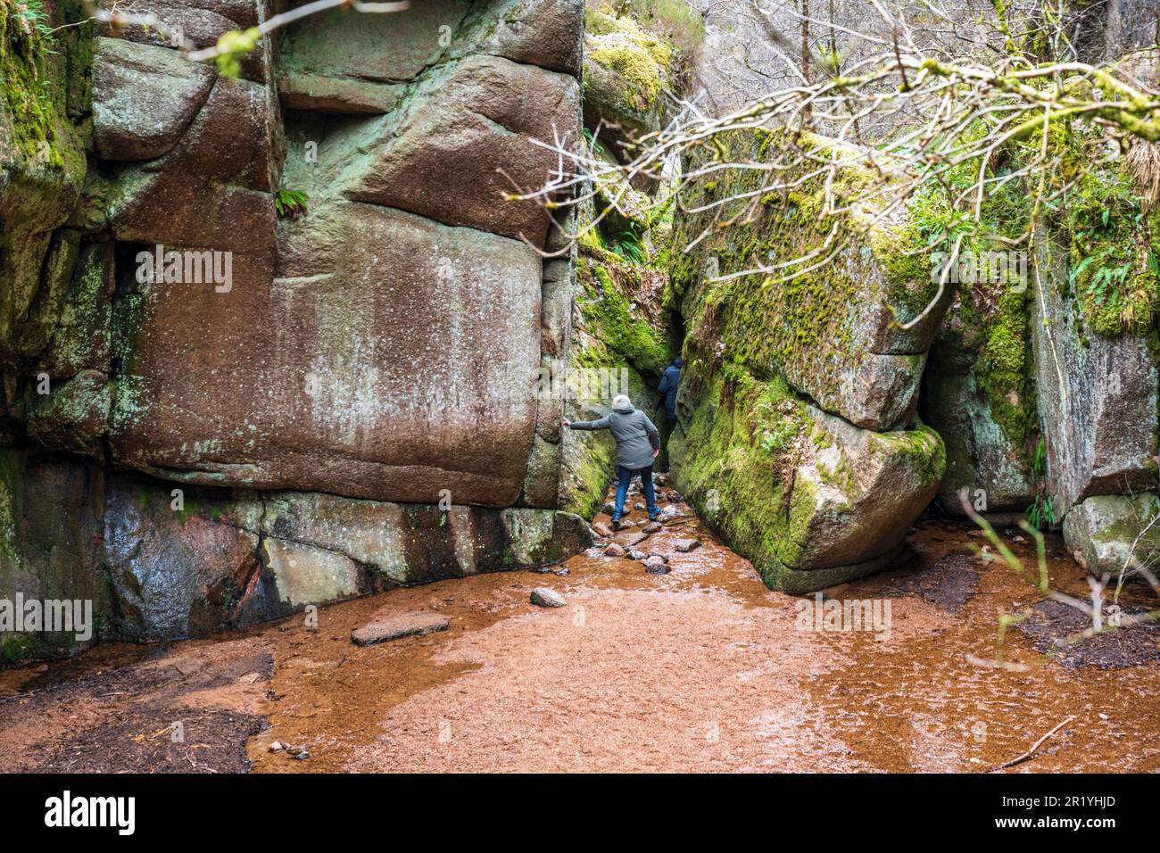 View from above the Vat, a glacial pothole, in Burn O’ Vat in Muir of ...