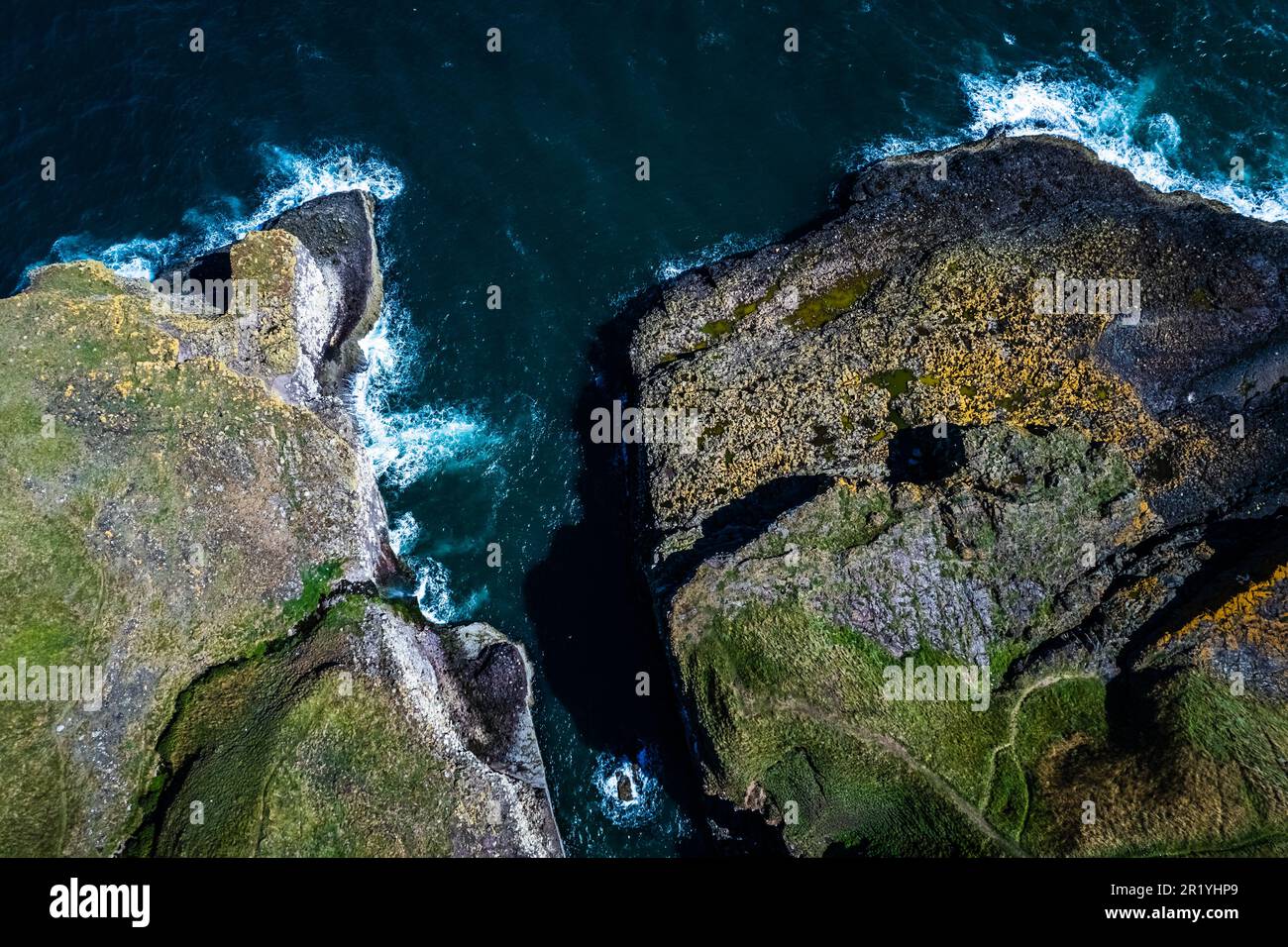 Crawton, Aberdeenshire, Scotland aerial view, bird's eye panorama by ...