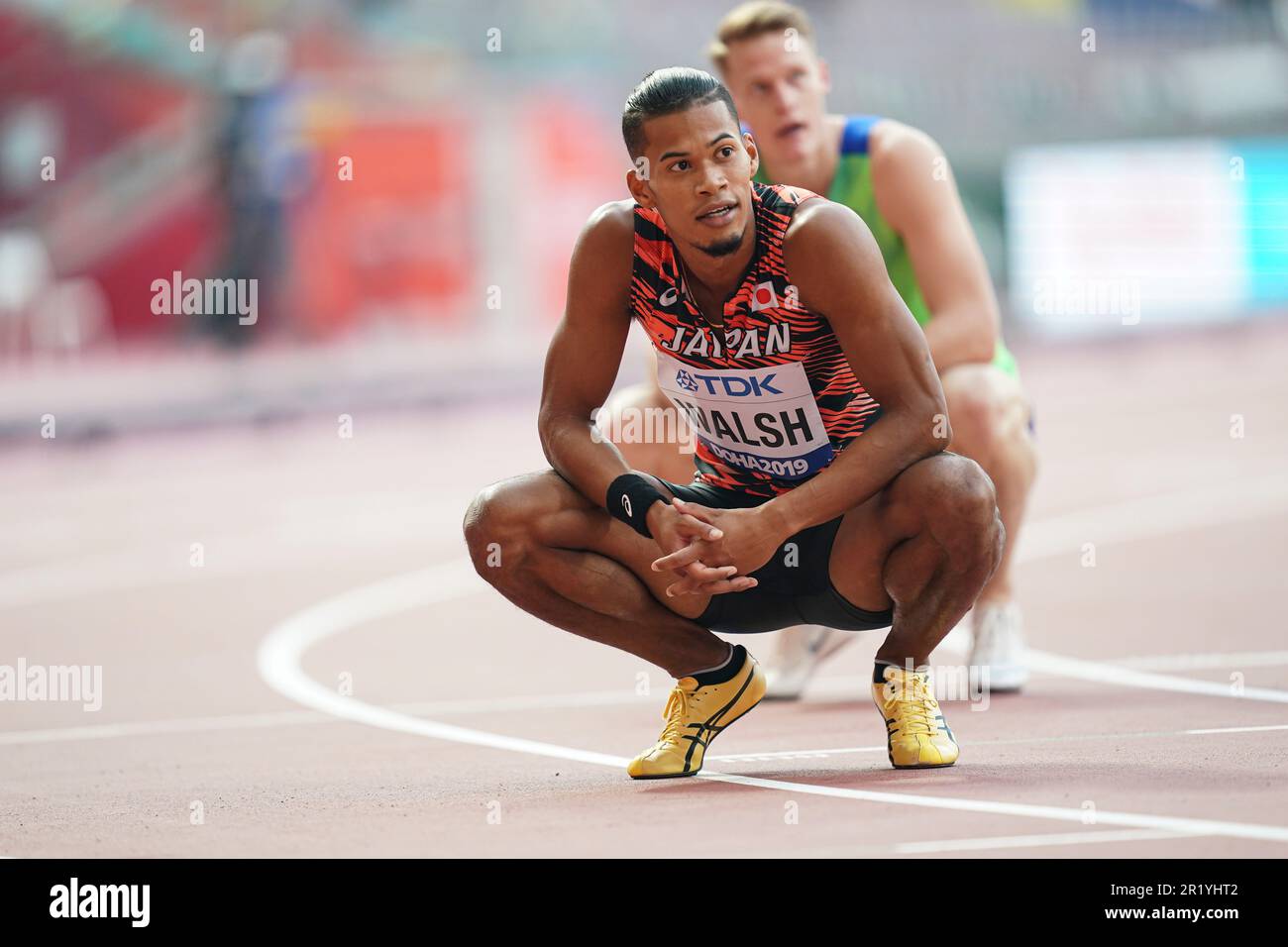 Julian Jrummi Walsh running the 400m at the 2019 World Athletics ...