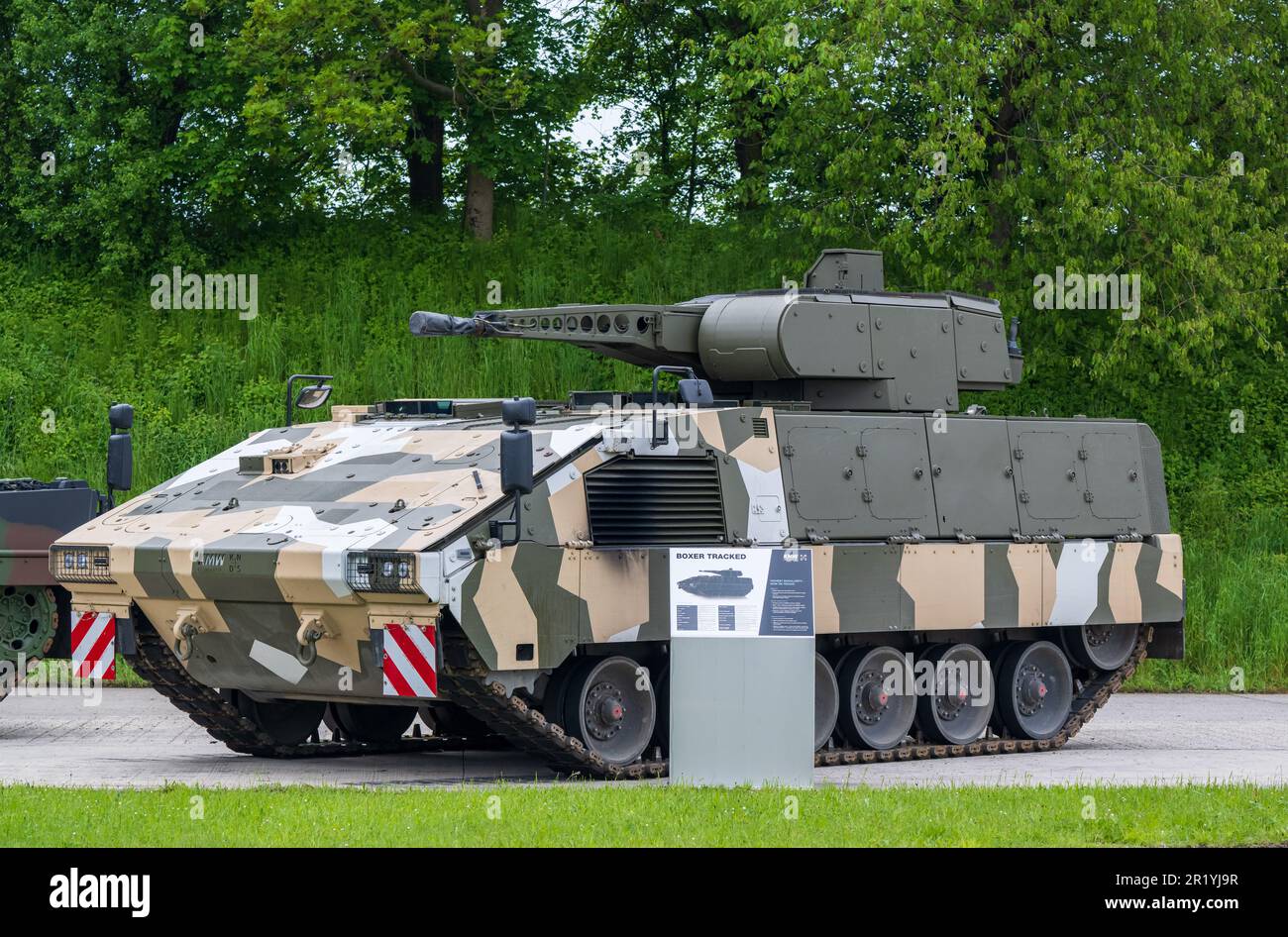 Munich, Germany. 16th May, 2023. A Boxer "Tracked" from defense contractor Krauss-Maffei Wegmann ...