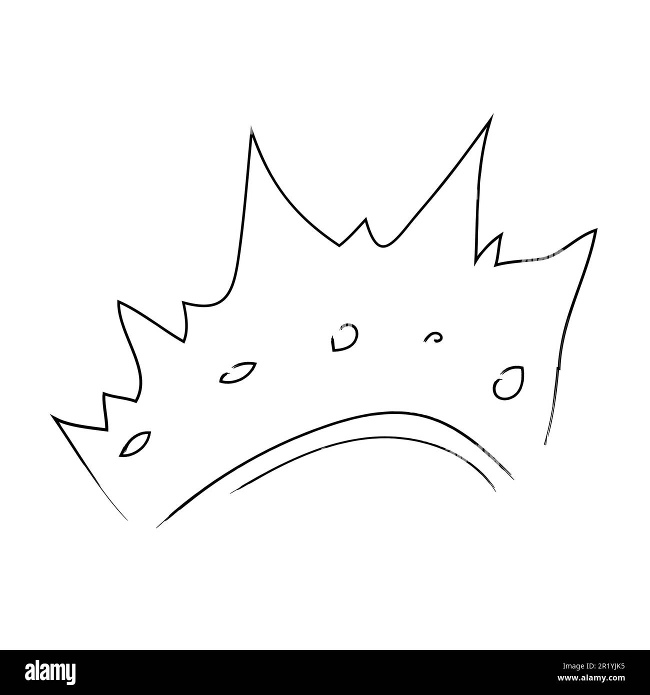 Royal crown, queen or princess diaden, tiara head, King in doodle style ...