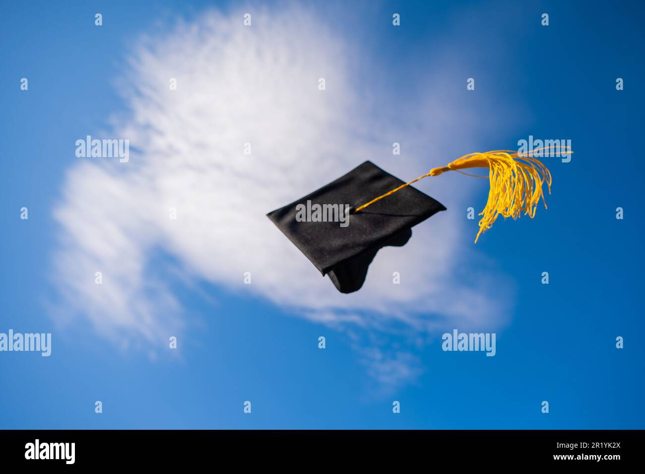 Graduation cap throw blue hi-res stock photography and images - Alamy