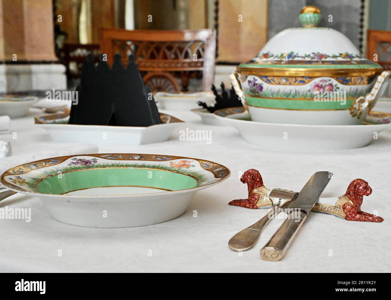 16 May 2023, Brandenburg, Potsdam: The Marble Palace exhibits the ...