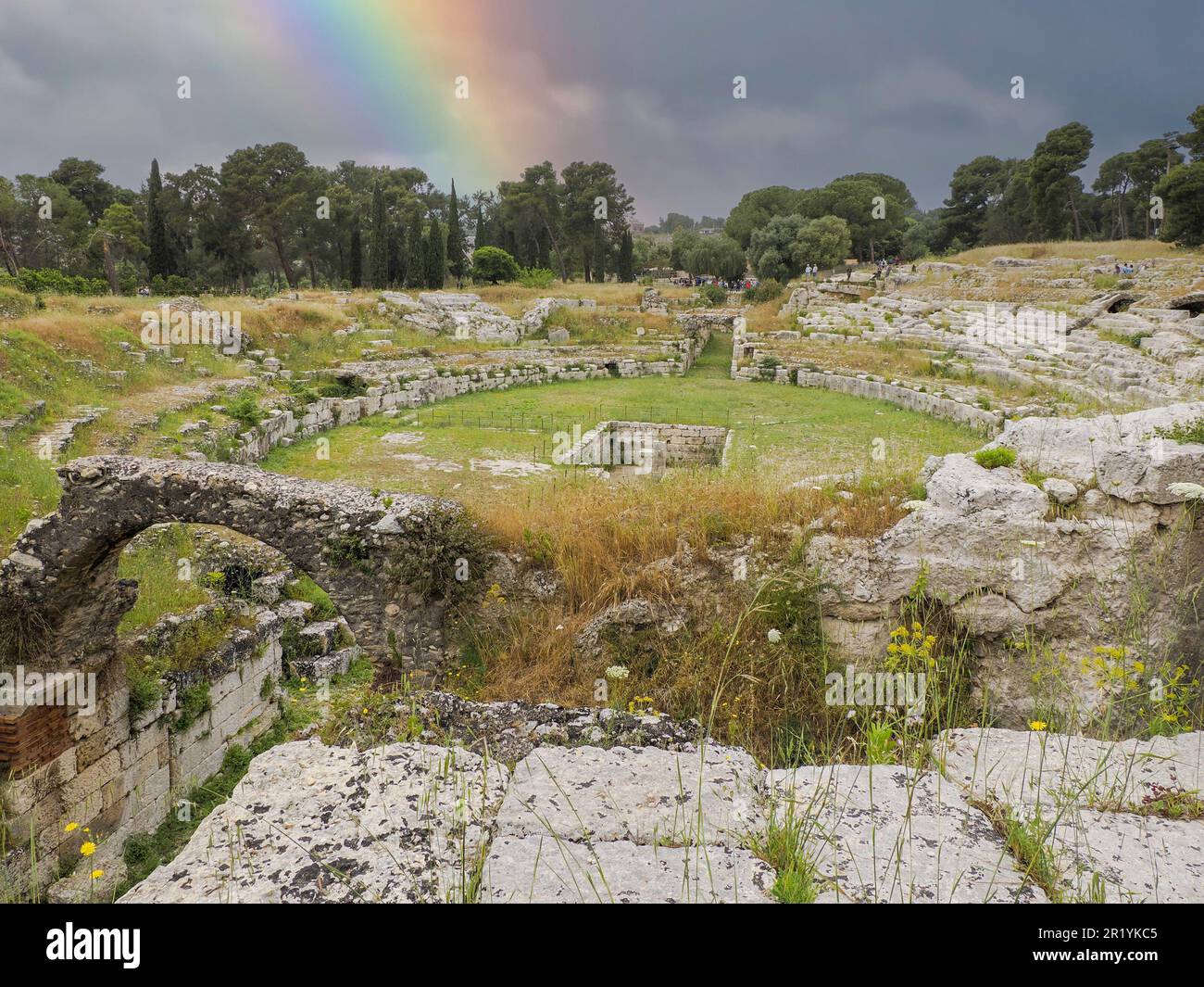 The Roman Amphitheater of Syracuse, Sicily Italy Stock Photo - Alamy