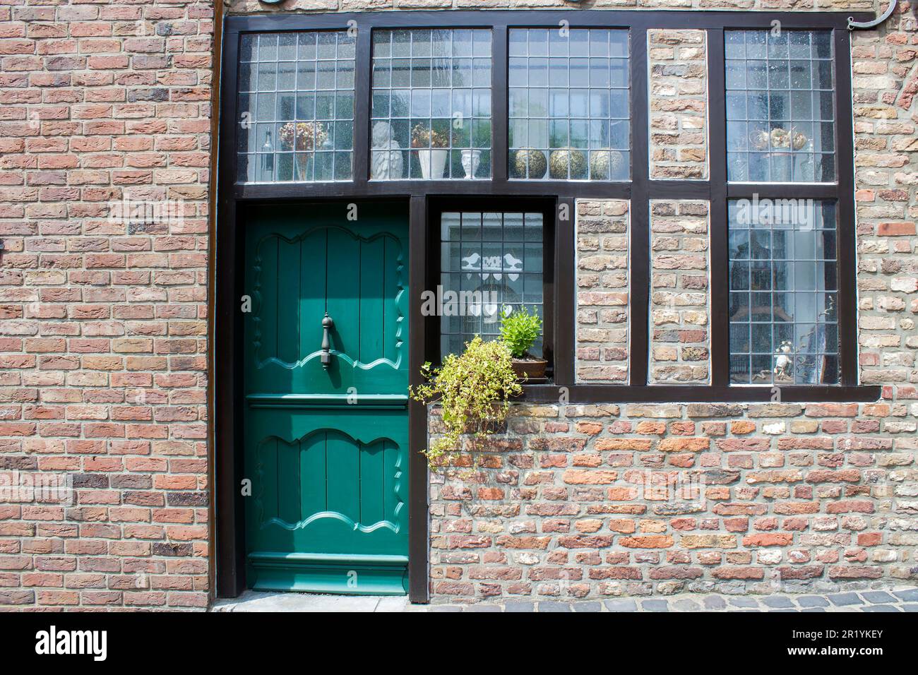 Beautiful brick house facade, Brueggen, North-Rhine Westphalia, Germany ...