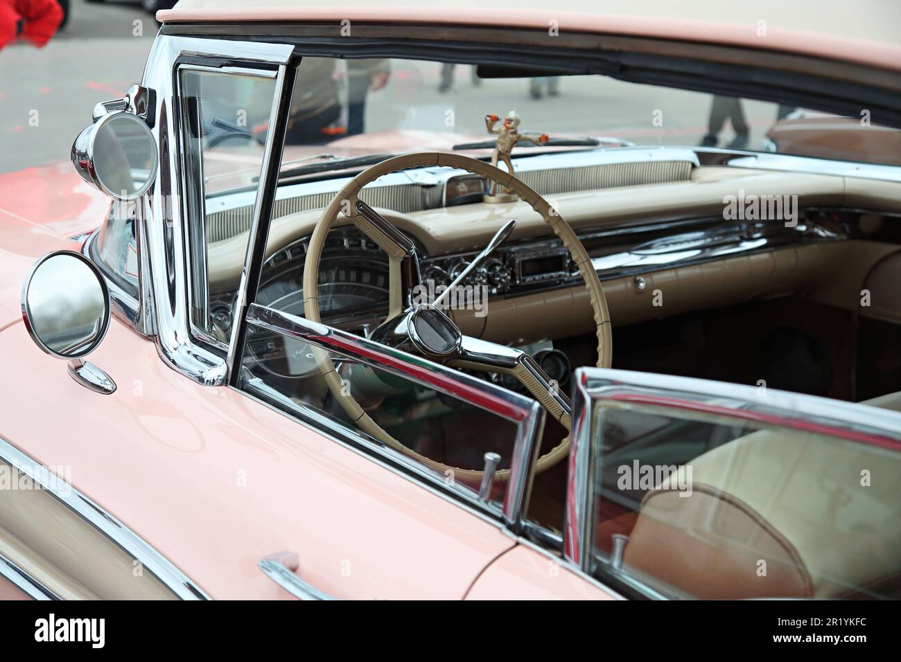 Old car cockpit Stock Photo - Alamy