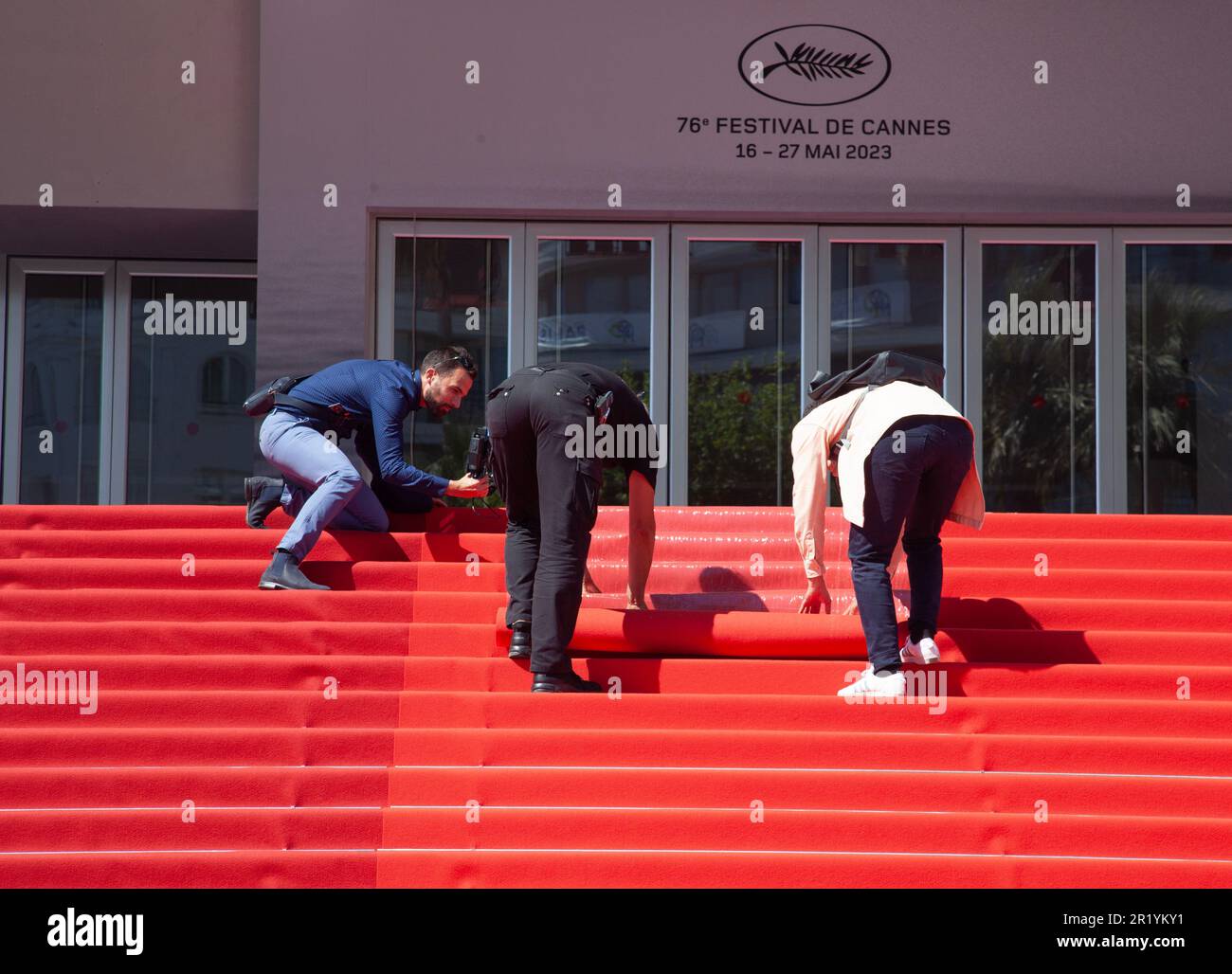 Cannes, France, 16th May, 2023. Preparations underway as the 76th ...