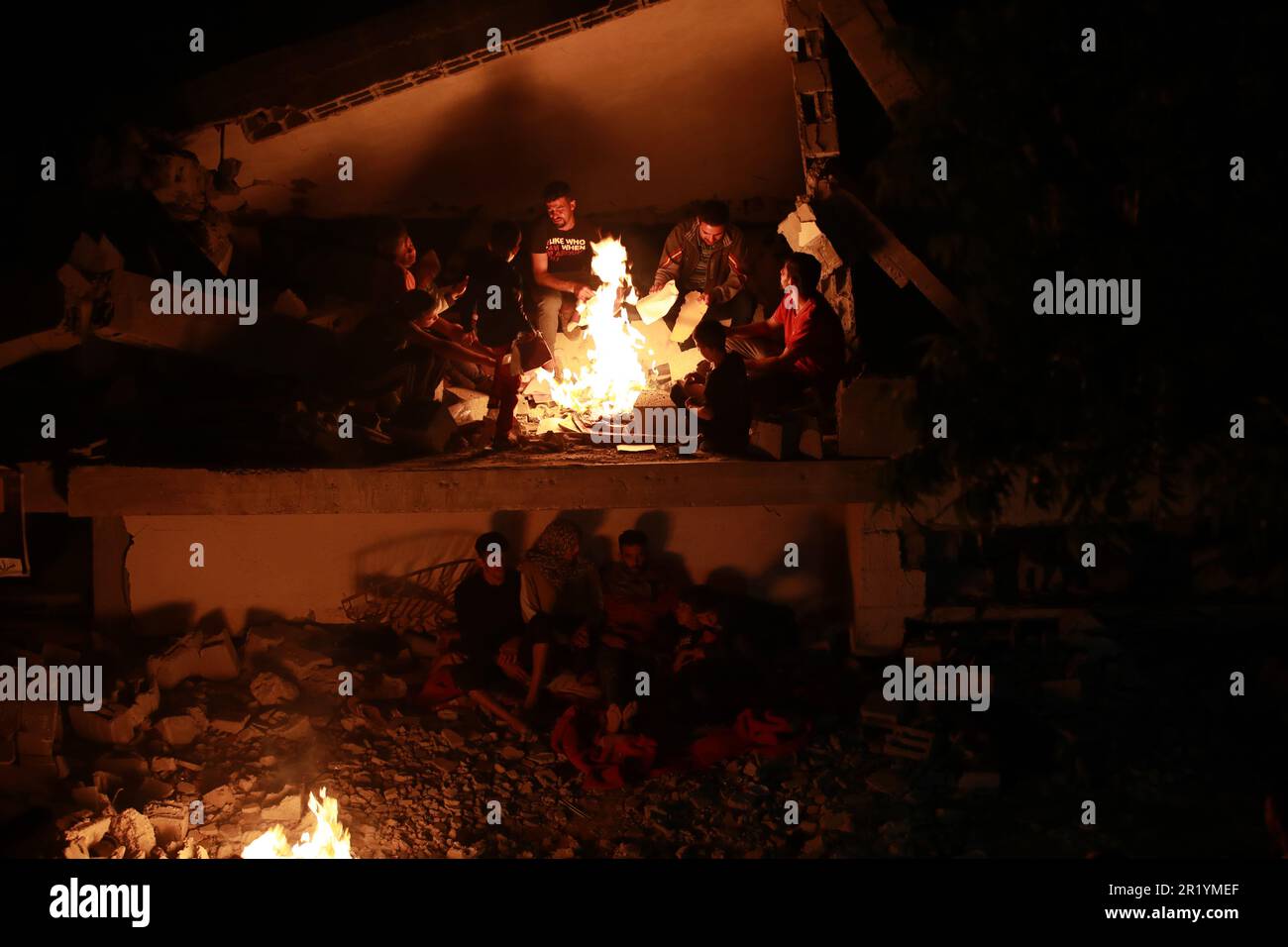 Gaza City, Palestine. 16th May 2023. The Palestinian Nabhan family sits ...