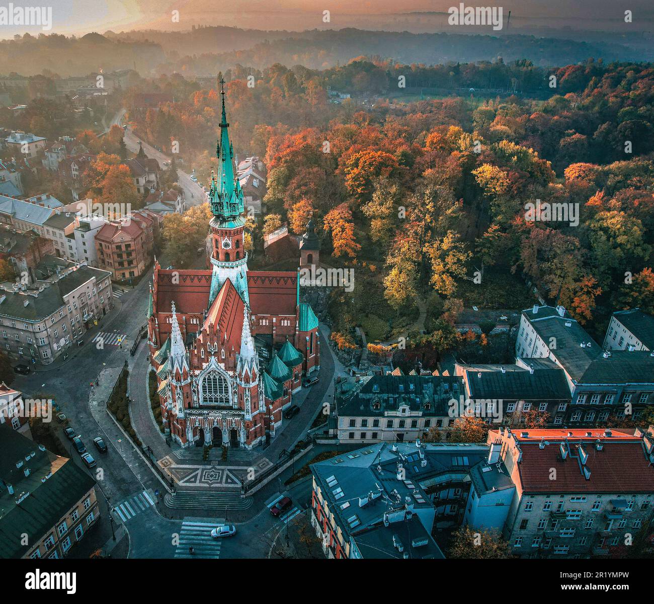 St. Joseph's Church, Podgórze, Kraków, Cracow, Poland, Europe, aerial ...