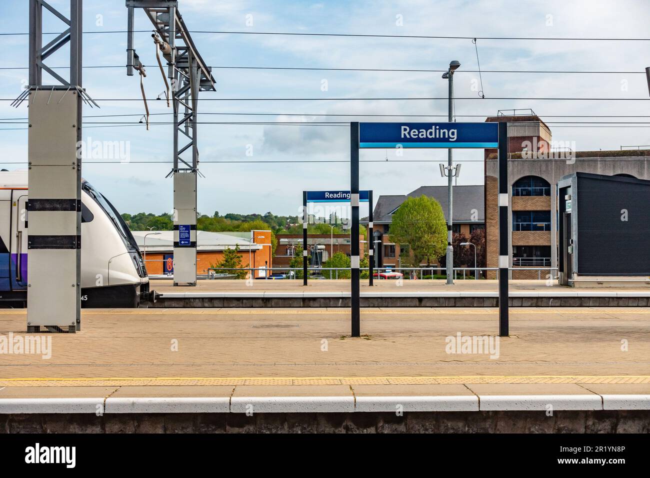A London Underground Elizabeth Line train stands and waits at the ...
