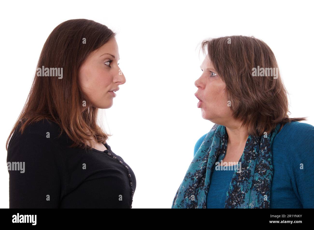 Mother and daughter have a fight Stock Photo - Alamy