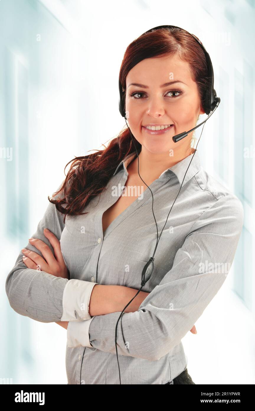 Call center operator. Customer support. Help desk Stock Photo - Alamy