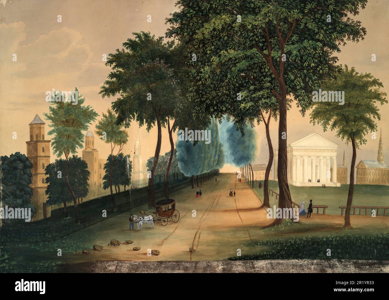 Yale University, America, ca. 1849, Historic, digitally restored ...