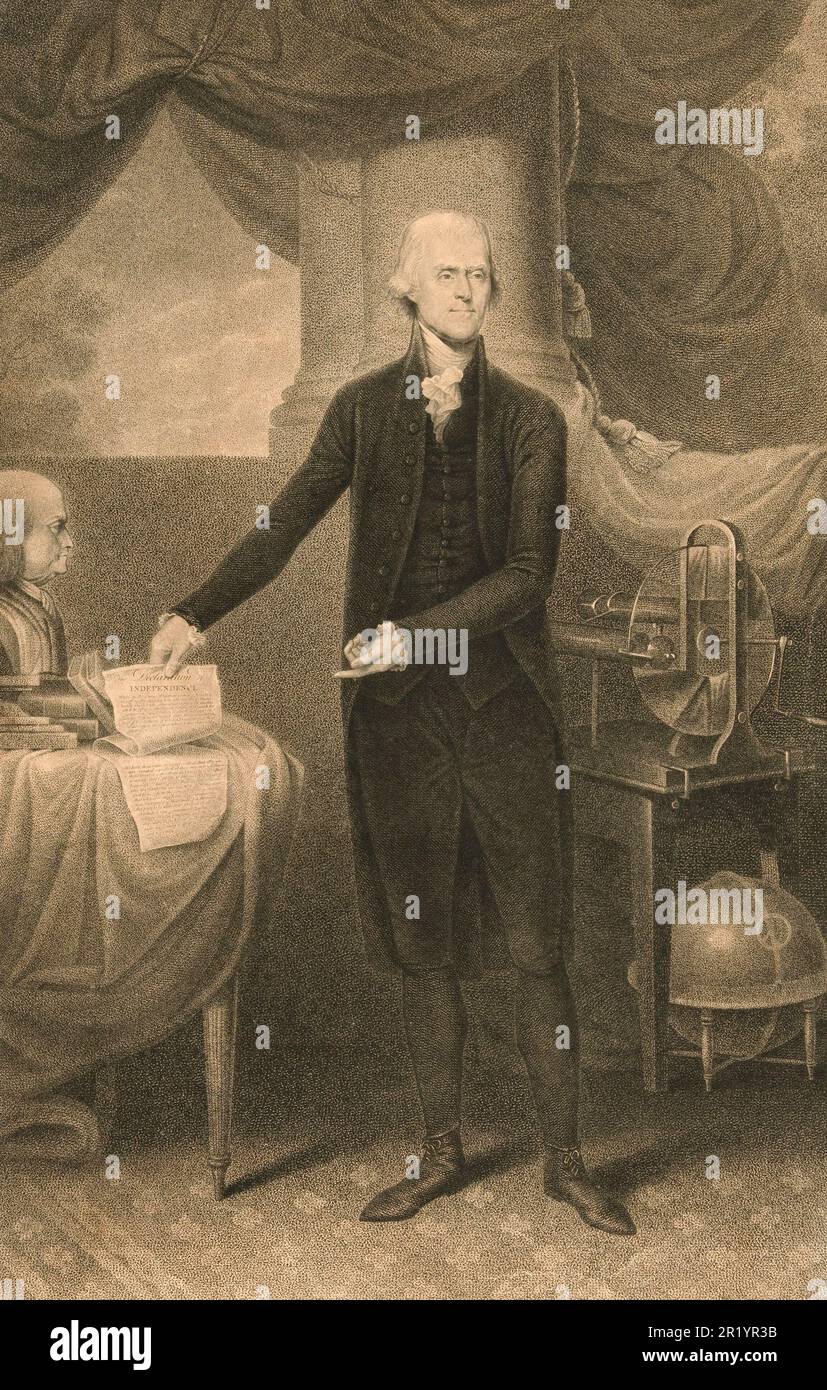 Thomas Jefferson, 1743-1826, one of the founding fathers of the United ...