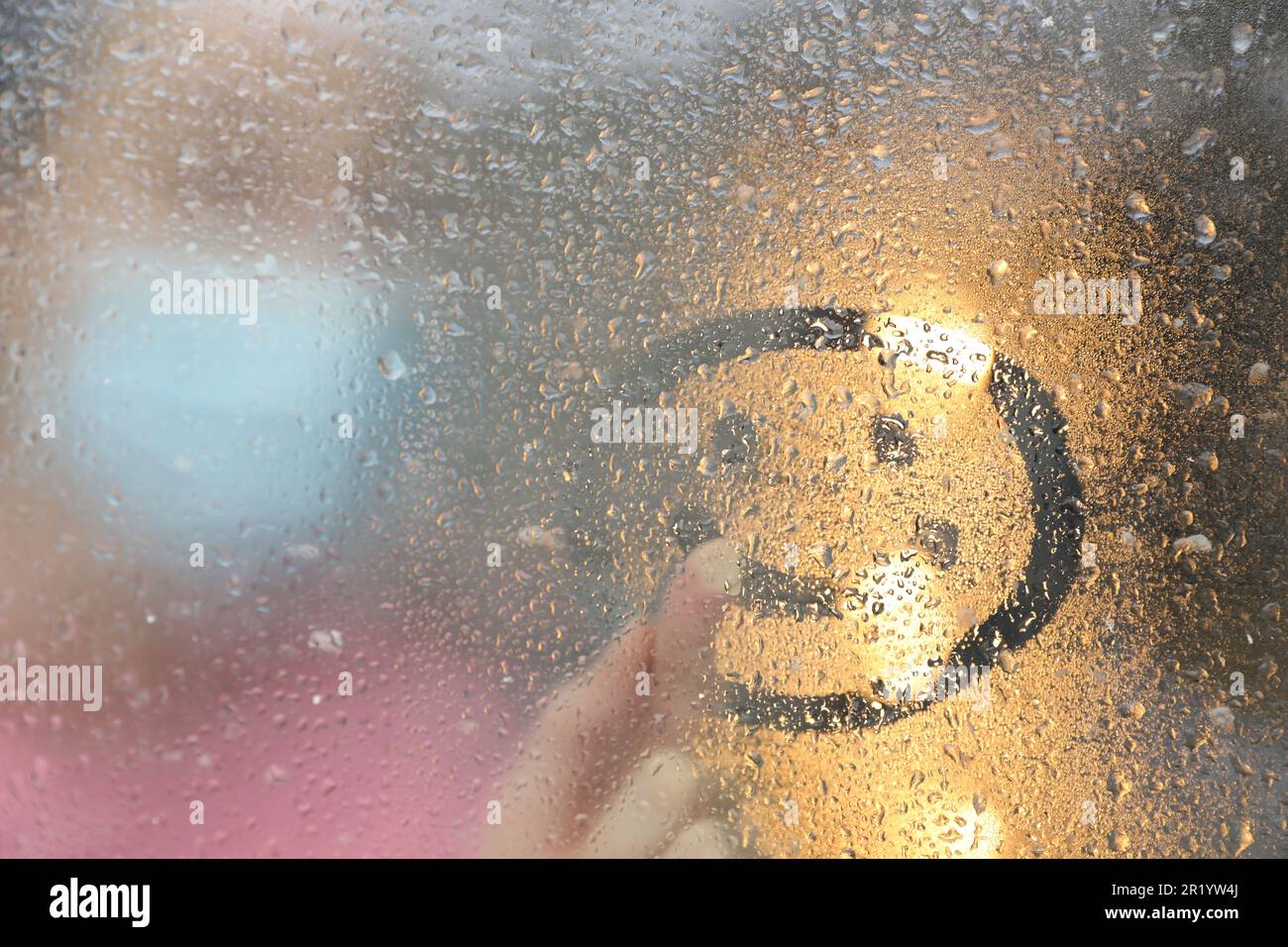 Happy face on foggy glass hi-res stock photography and images - Alamy