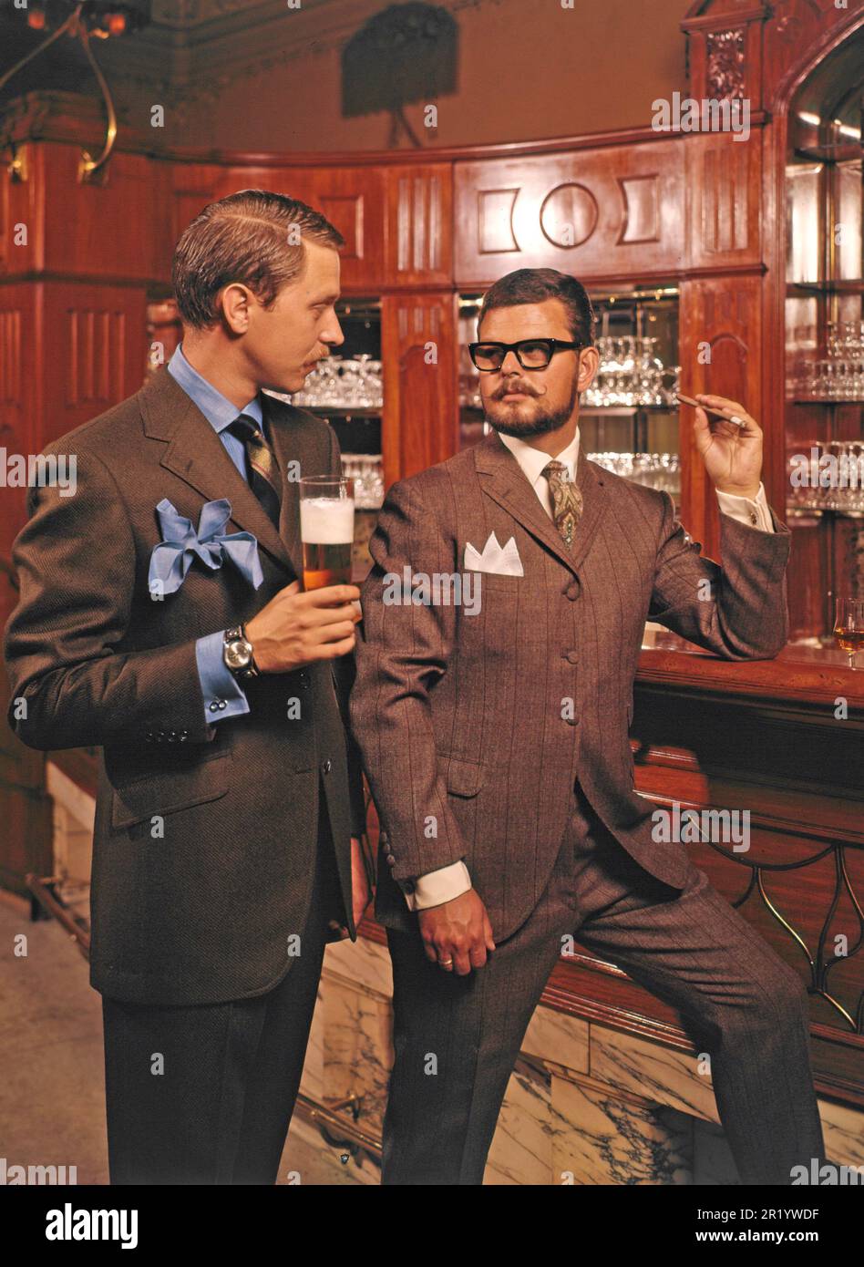 In the 1960s. Two well dressed men pictured in a bar. Sweden 1965 BV95 ...
