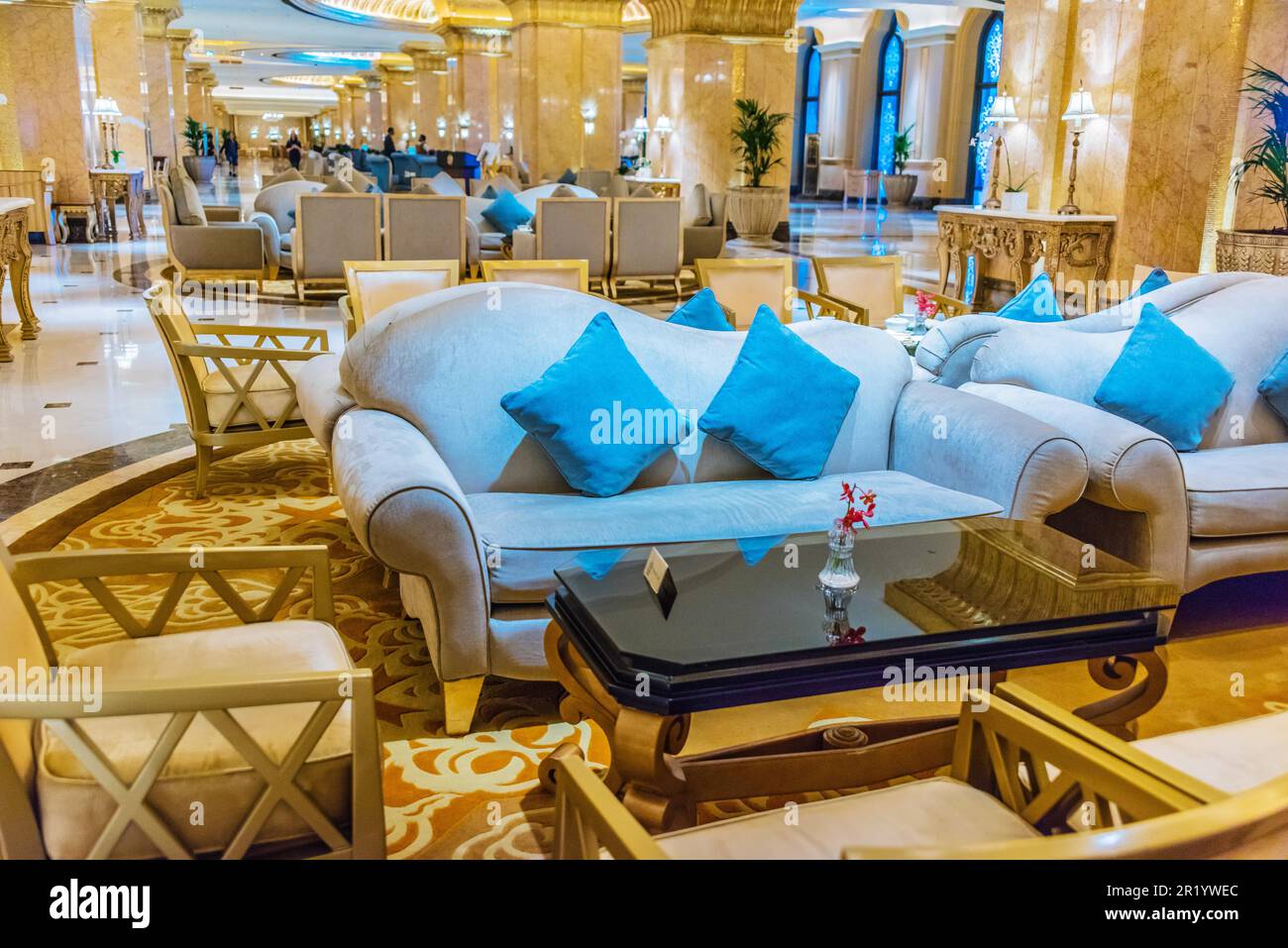 ABU DHABI, UNITED ARAB EMIRATES - FEB 13, 2019: Interior of Emirates ...