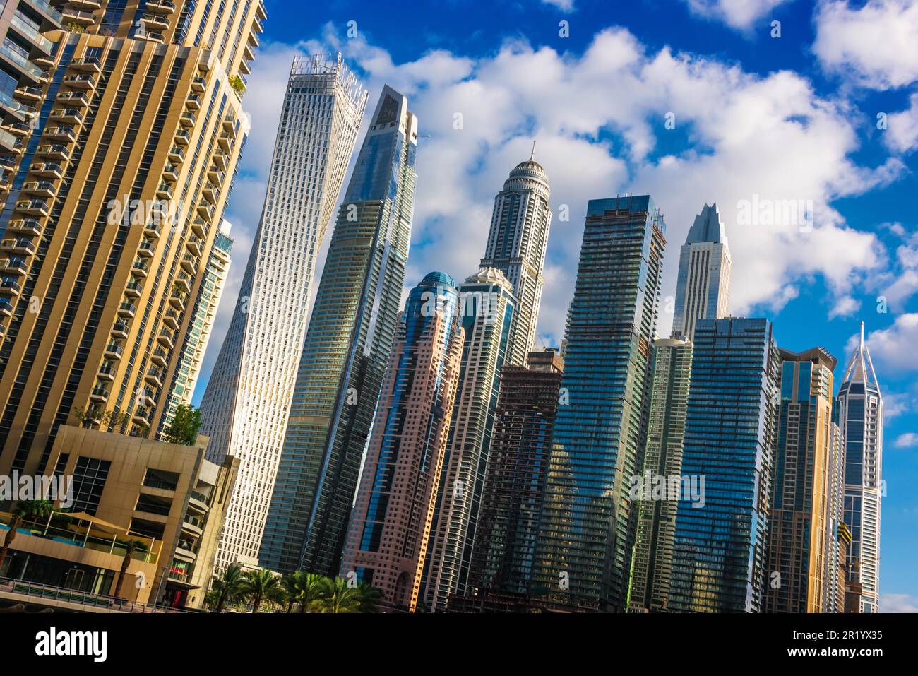 Modern residential architecture of Dubai Marina, United Arab Emirates ...