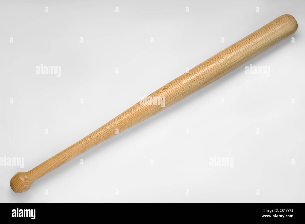 Wooden baseball bat on white background, top view. Sports equipment ...