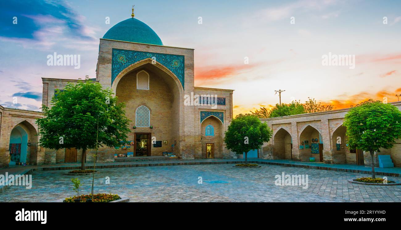 TASHKENT, UZBEKISTAN - APR 27, 2019: Khast Imam Mosque, major tourist ...