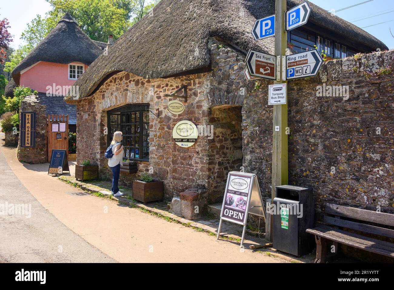 Cockington Gallery in Cockington village, Torquay, Devon in May Stock ...