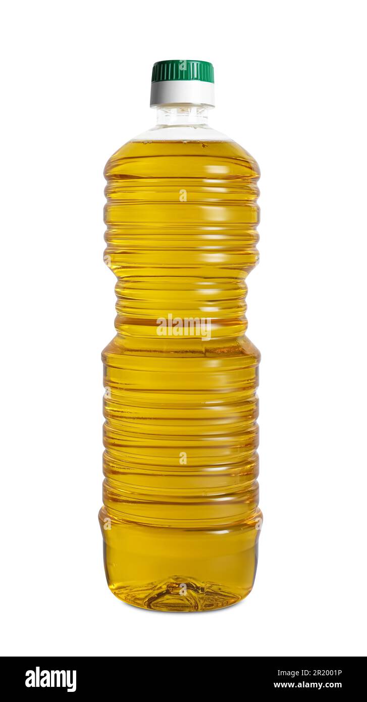 Bottle of cooking oil on white background Stock Photo - Alamy