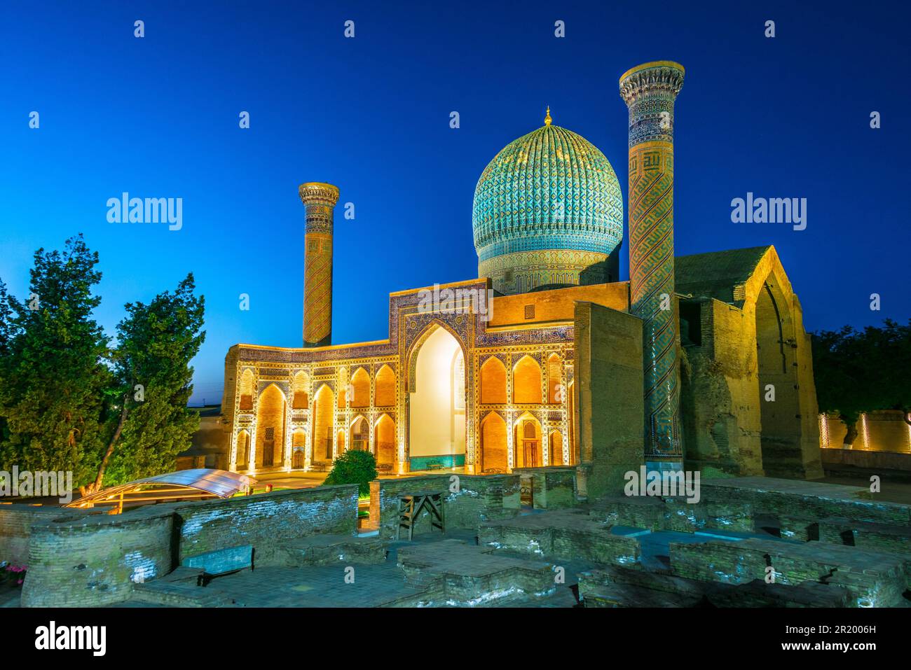 Gur-e-Amir or Guri Amir (Tomb of the King), a mausoleum of the Asian ...