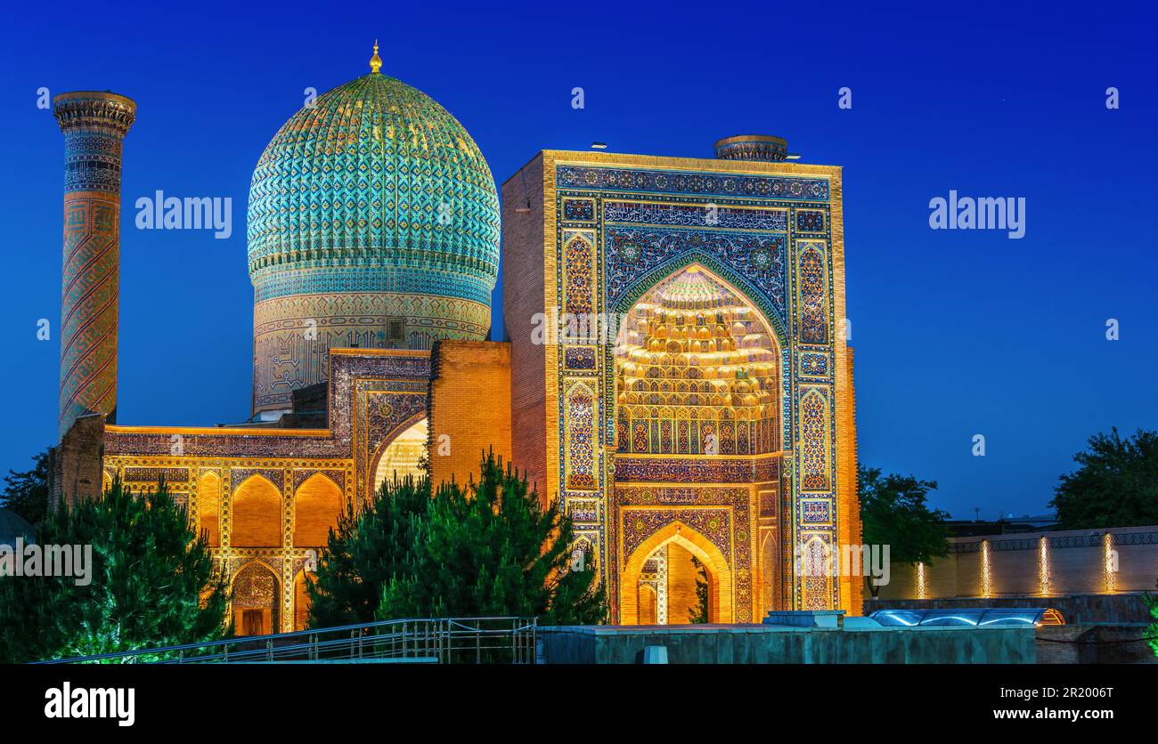 Gur-e-Amir or Guri Amir (Tomb of the King), a mausoleum of the Asian ...