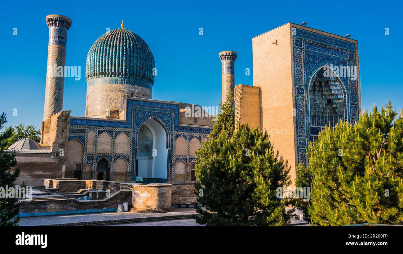 Gur-e-Amir or Guri Amir (Tomb of the King), a mausoleum of the Asian ...