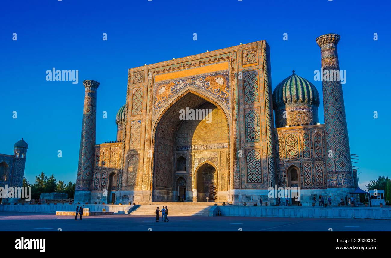SAMARKAND, UZBEKISTAN - MAY 8, 2019: Architecture of Registan, an old ...