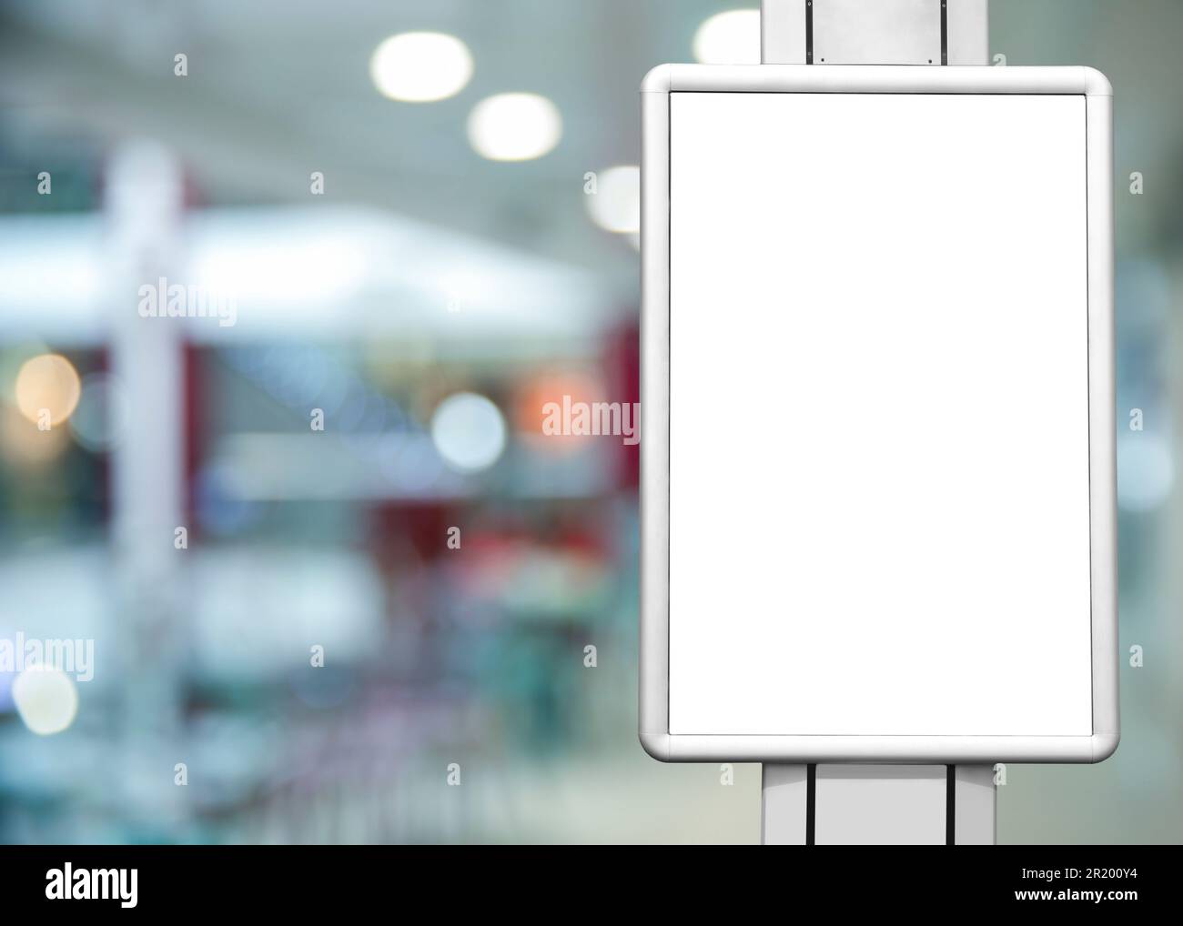 Blank advertising board in shopping mall. Mockup for design Stock Photo ...