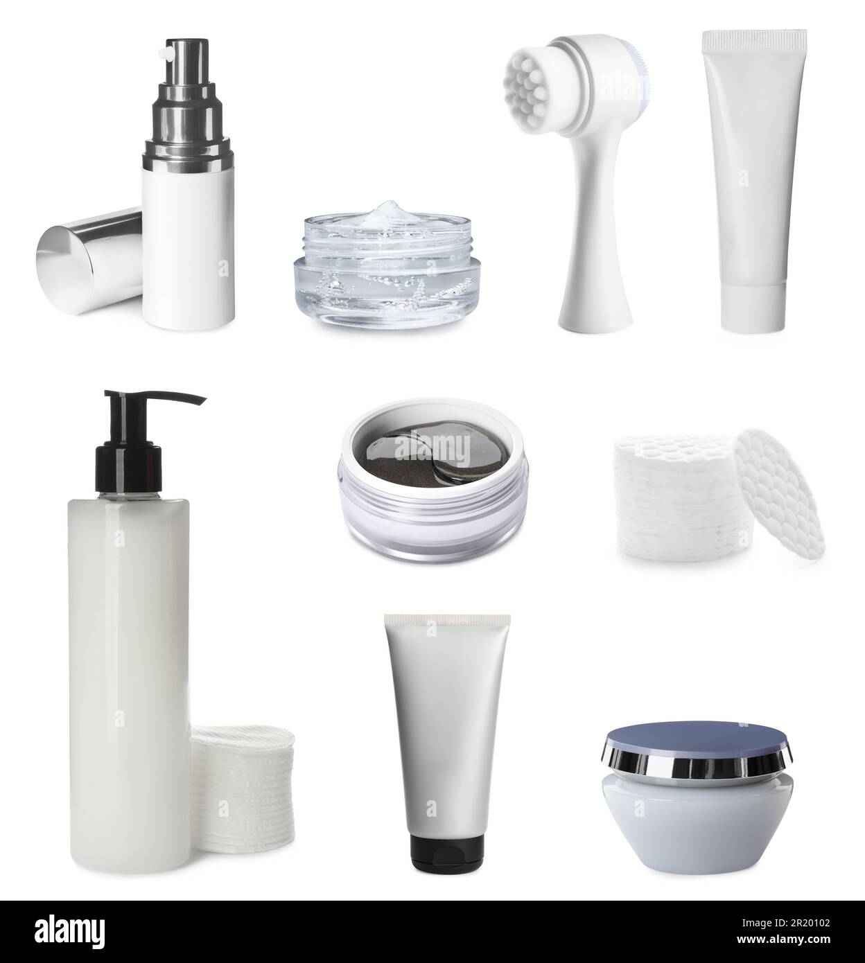 Set with different cosmetic products on white background Stock Photo ...