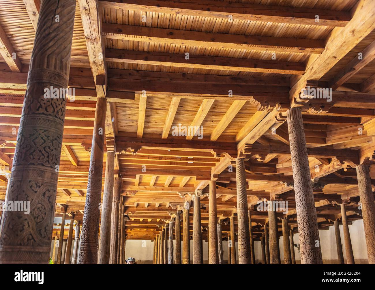 Interior of Juma Mosque located in Itchan Kala, walled inner town of ...