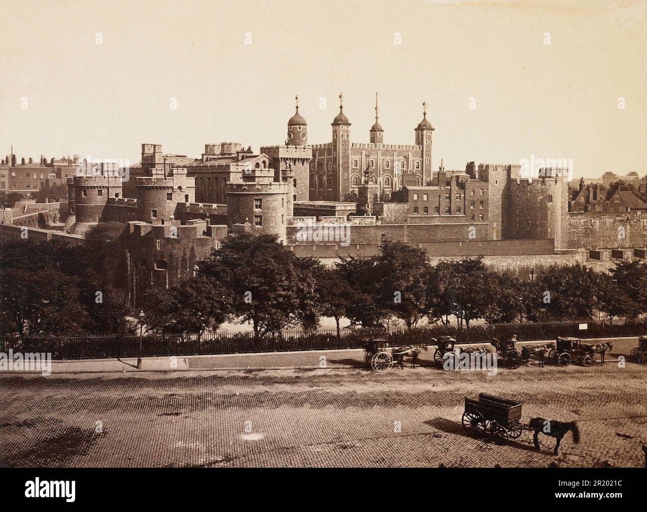 Tower of London, c. 1800, England, Historic, digitally restored ...