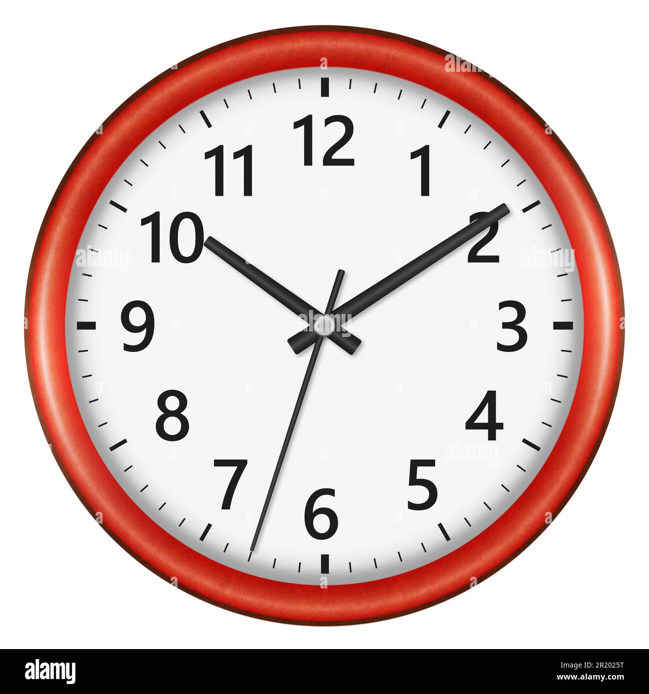 Wall clock isolated on white background. Ten past ten Stock Photo - Alamy