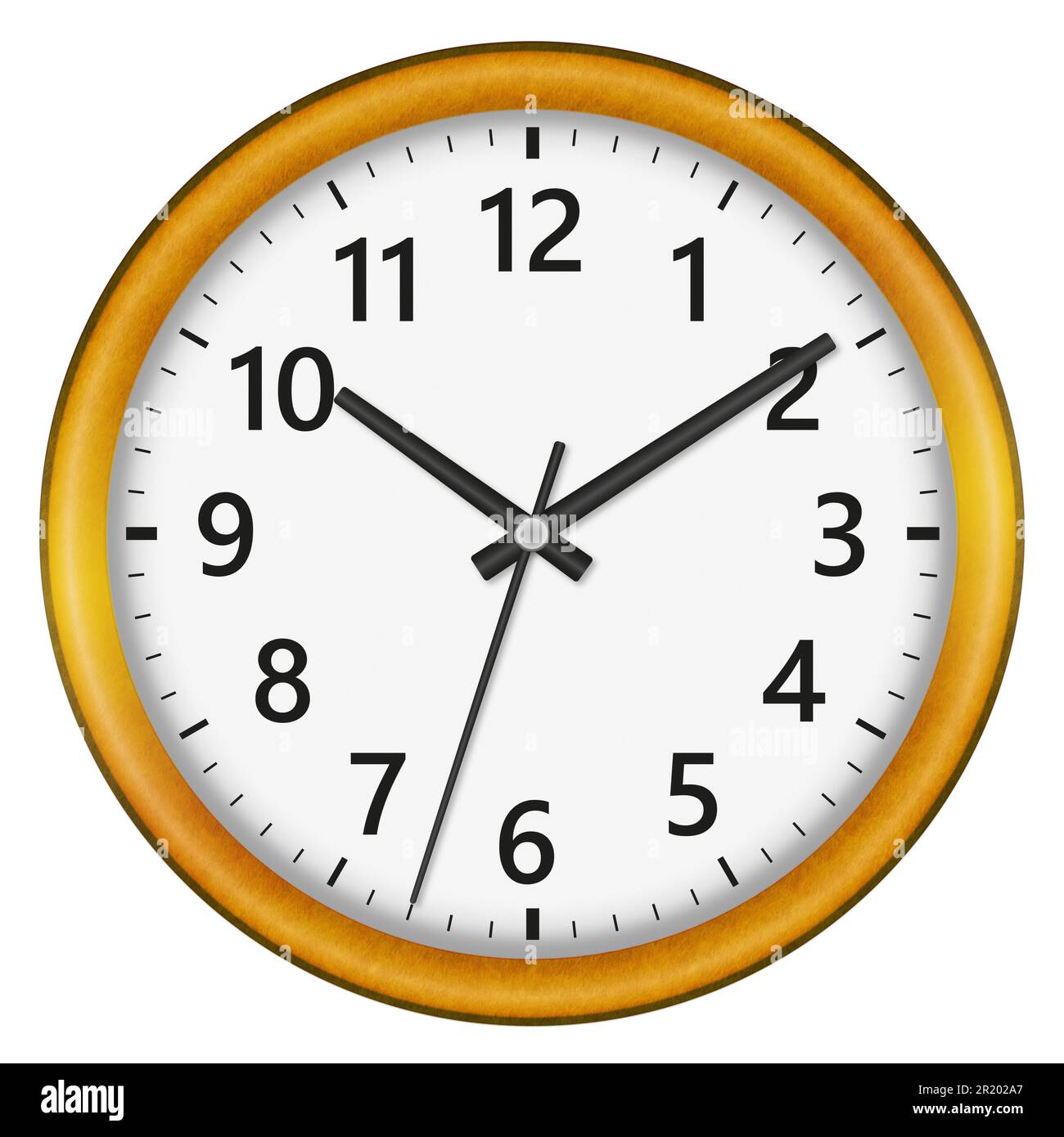 Wall clock isolated on white background. Ten past ten Stock Photo - Alamy