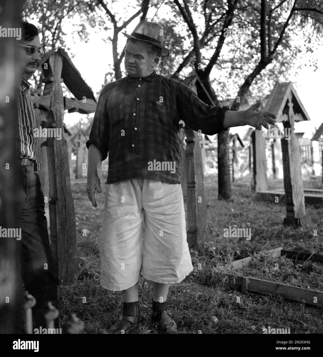 Sapanta, Maramures, approx. 1973. Romanian journalist Elisei Tarta ...