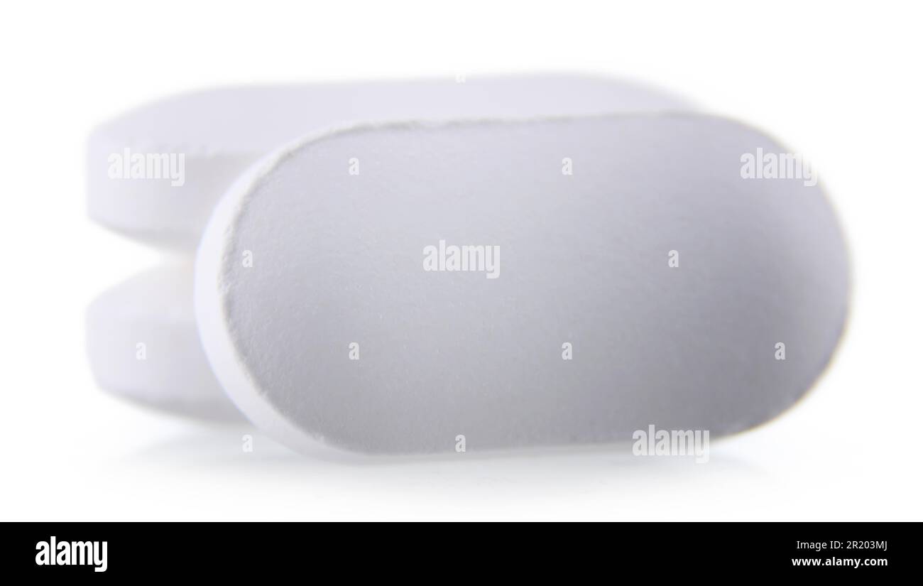 Composition with pharmaceutical drug pills over white background Stock ...